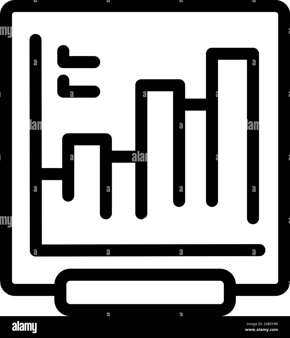 Simple icon of a flip chart displaying bar graphs, perfect for ...