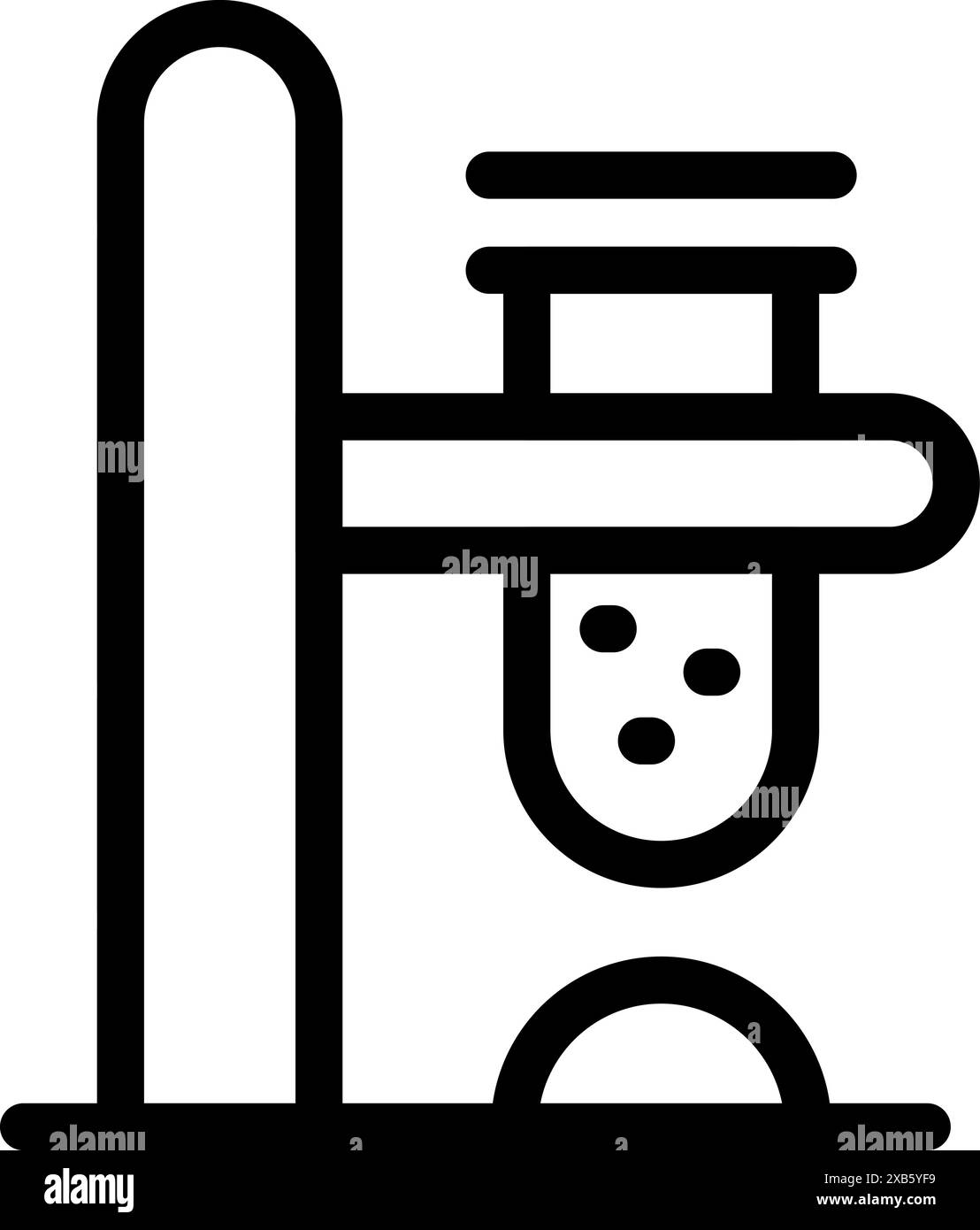 Simple, bold, black and white icon of laboratory equipment used for scientific experiments Stock ...