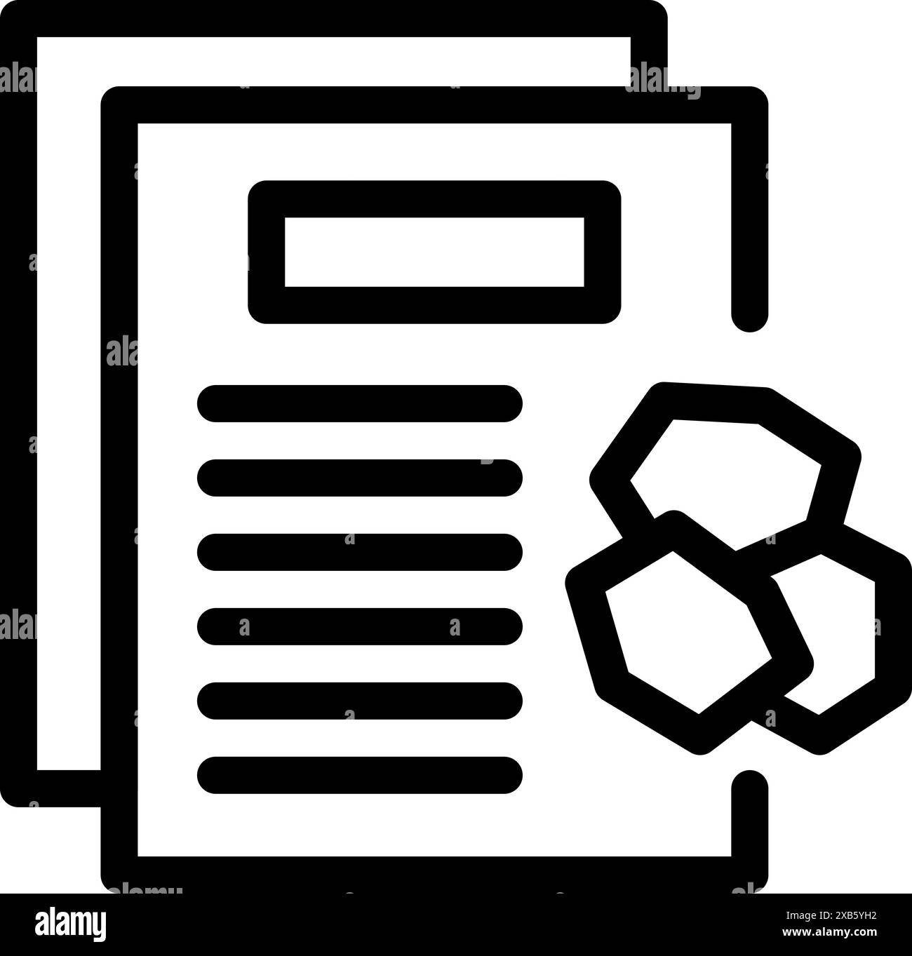 Line icon representing a digital ledger with blocks of data ...