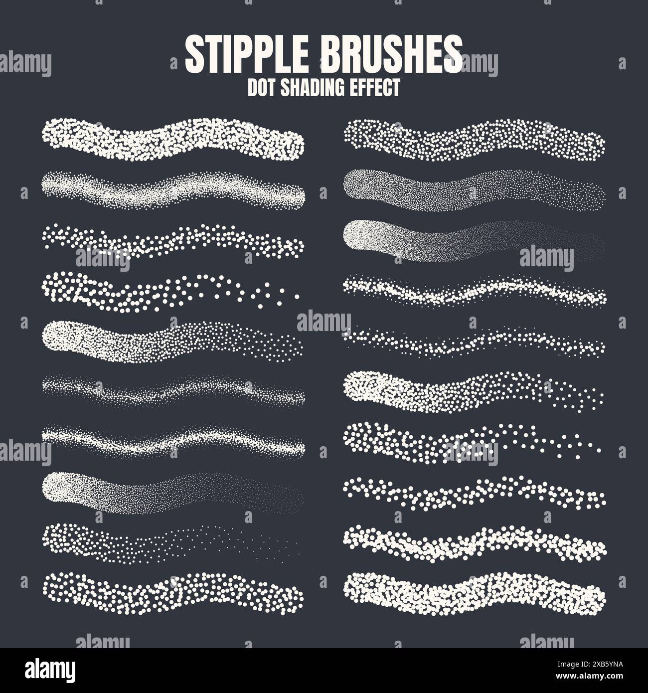 Stipple scatter brush, ink drawing and texturing. Fading gradient ...