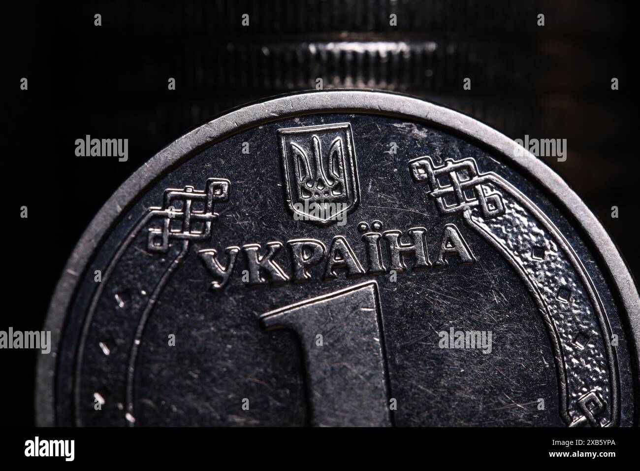 Coin one hryvnia macro photography hi-res stock photography and images ...