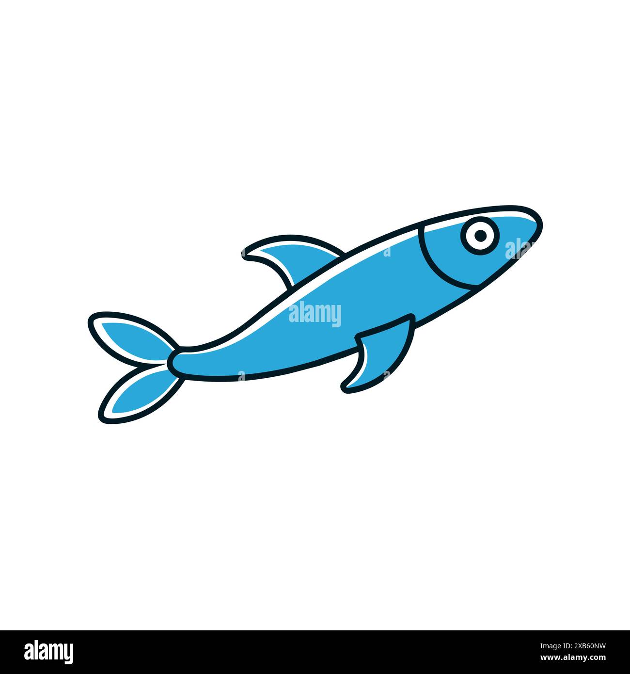 Bladefin Basslet fish flies icon vector illustration. AI generated ...