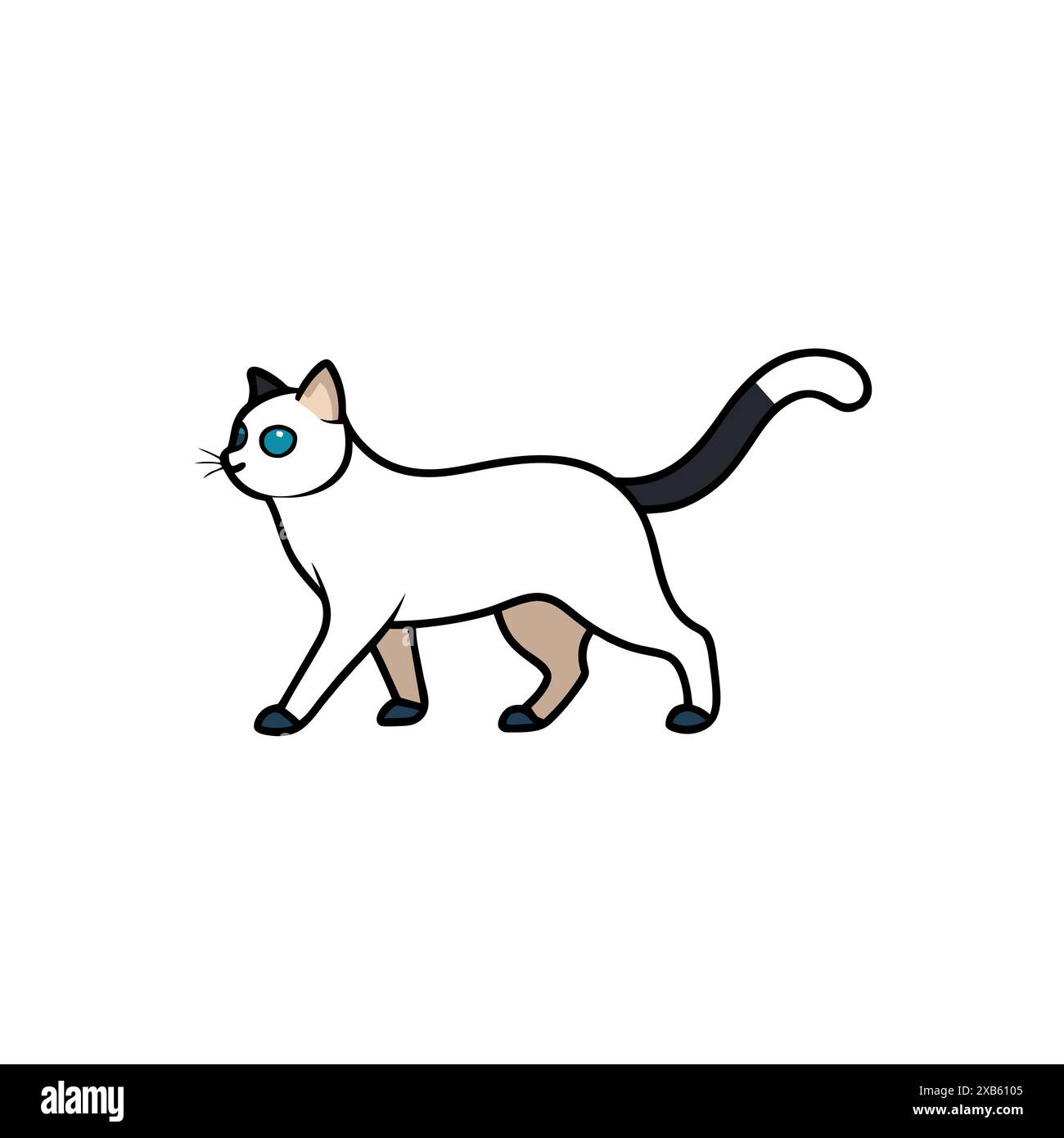 Birman cat walks icon vector illustration. AI generated image. Clipart ...