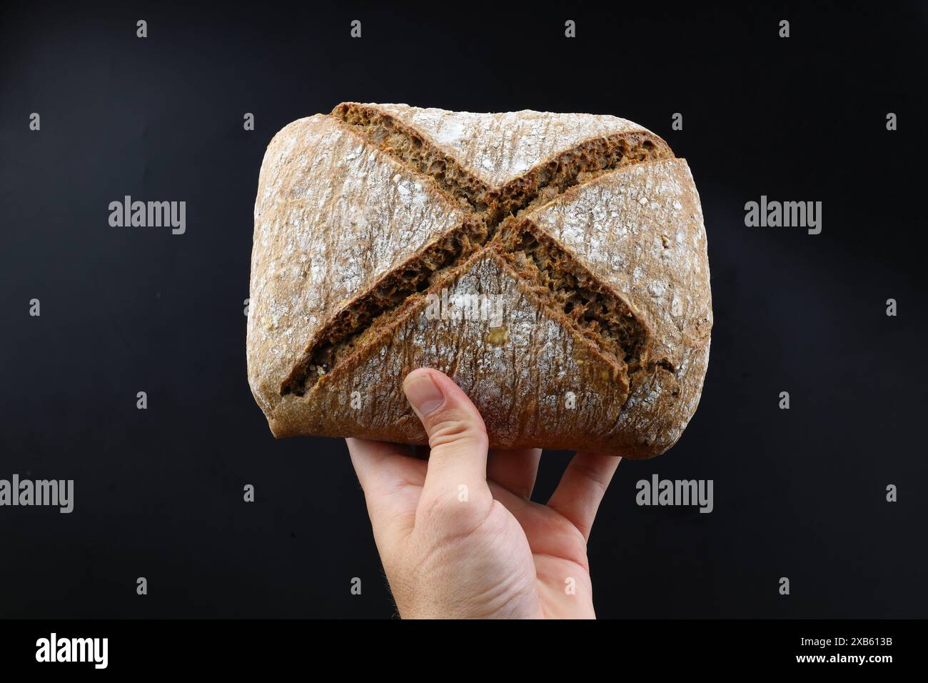 Fresh Homemade cob bread in bakers hands Stock Photo - Alamy