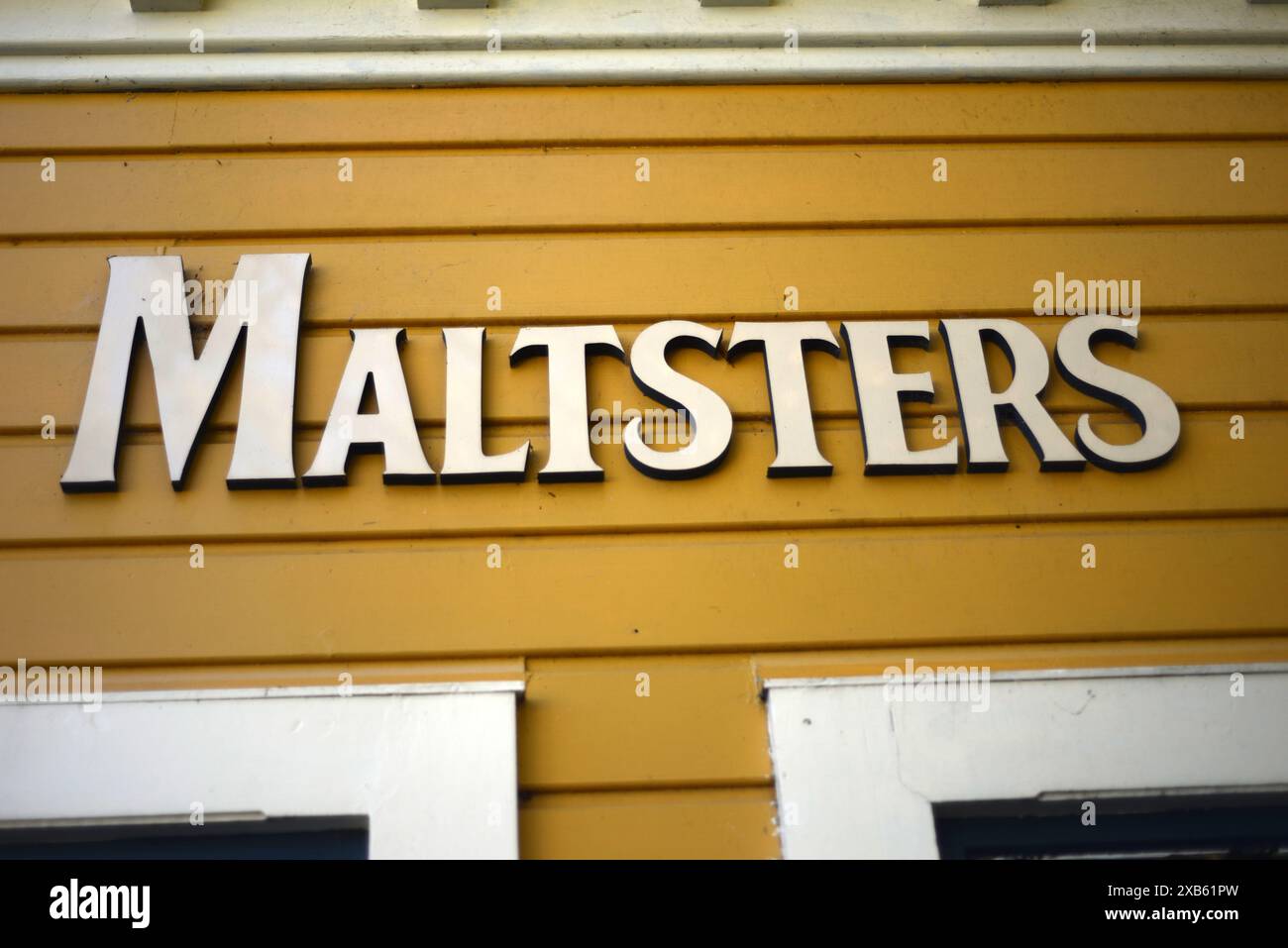 Vintage sign for the maltsters in a small town Stock Photo - Alamy