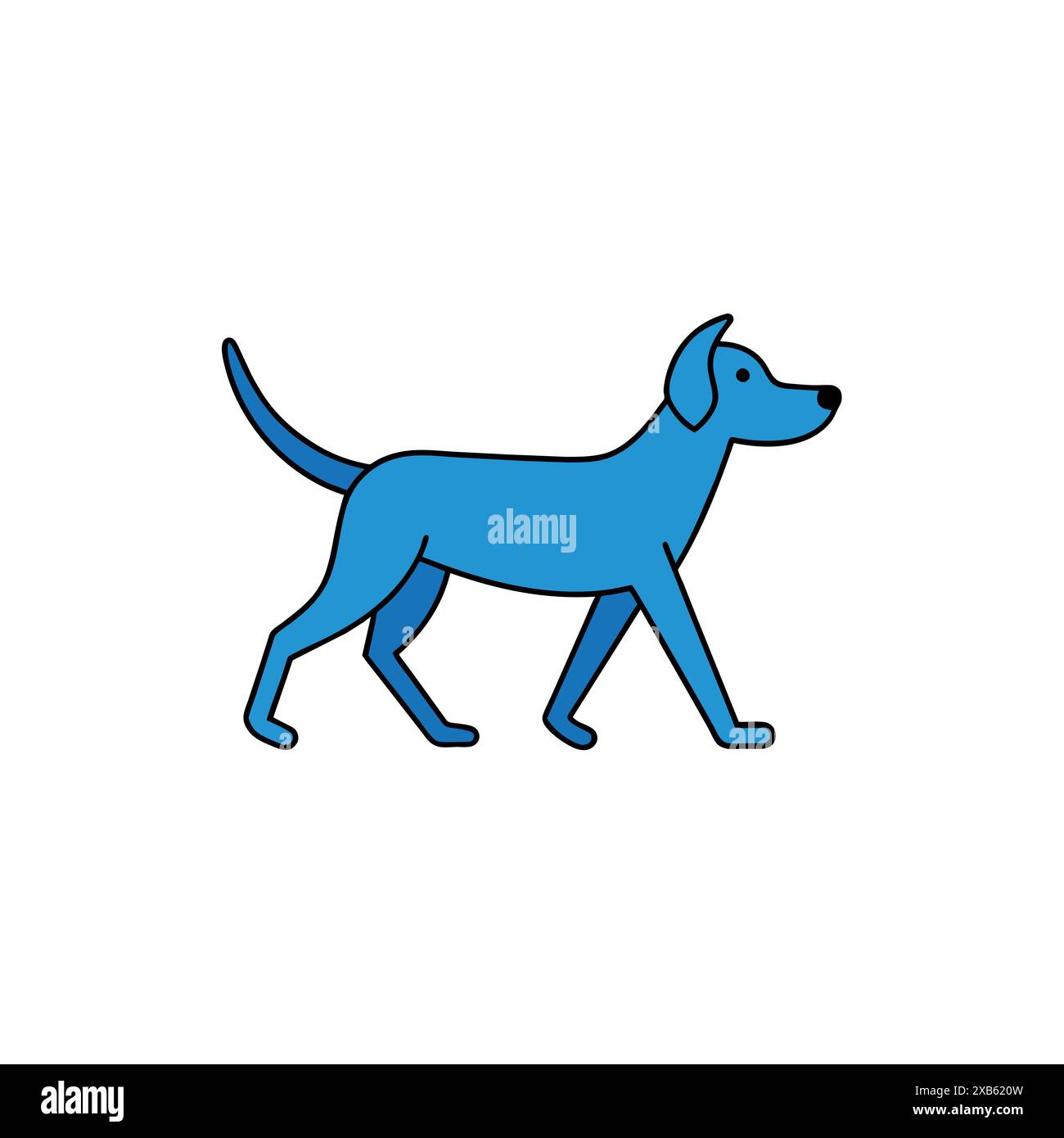 Blue Lacy Dog walks icon vector illustration. AI generated image ...
