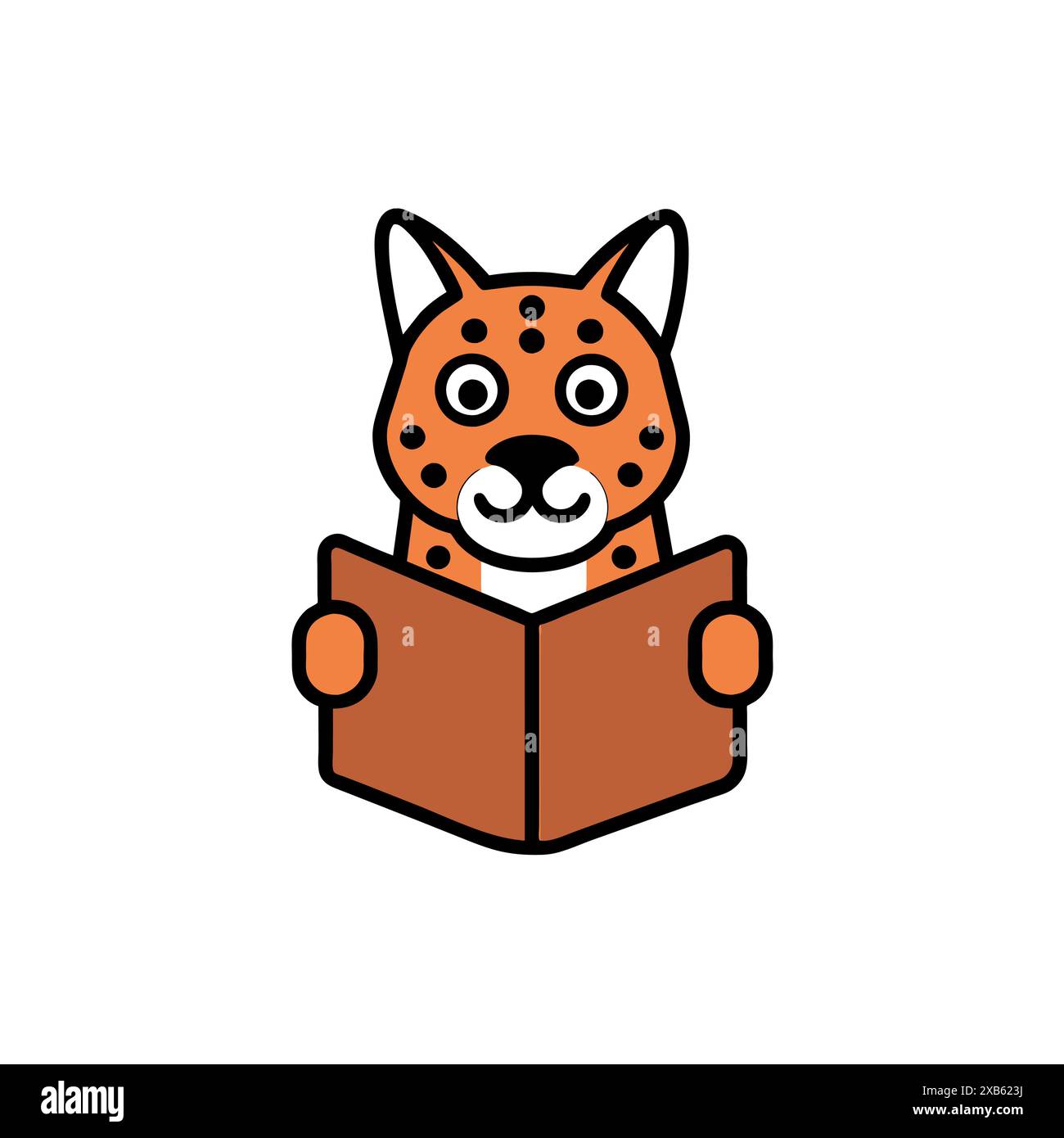 Bobcat leopard reading icon vector illustration. AI generated image ... Bobcat leopard reading icon vector illustration. AI generated image ...