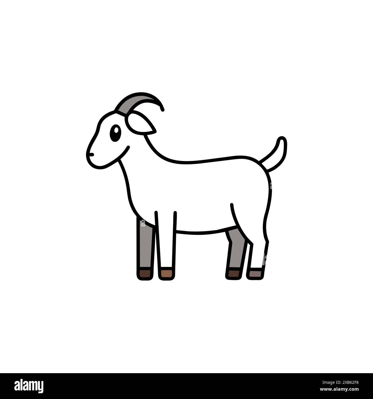 Boer Goat looks icon vector illustration. AI generated image. Clipart ...