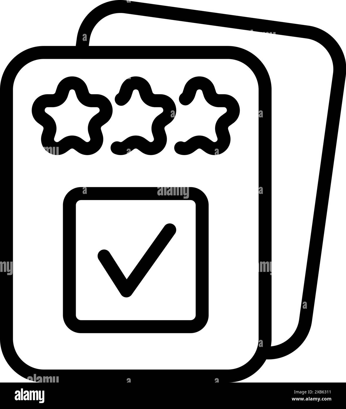 Simple icon representing filling out an online survey to rate customer ...