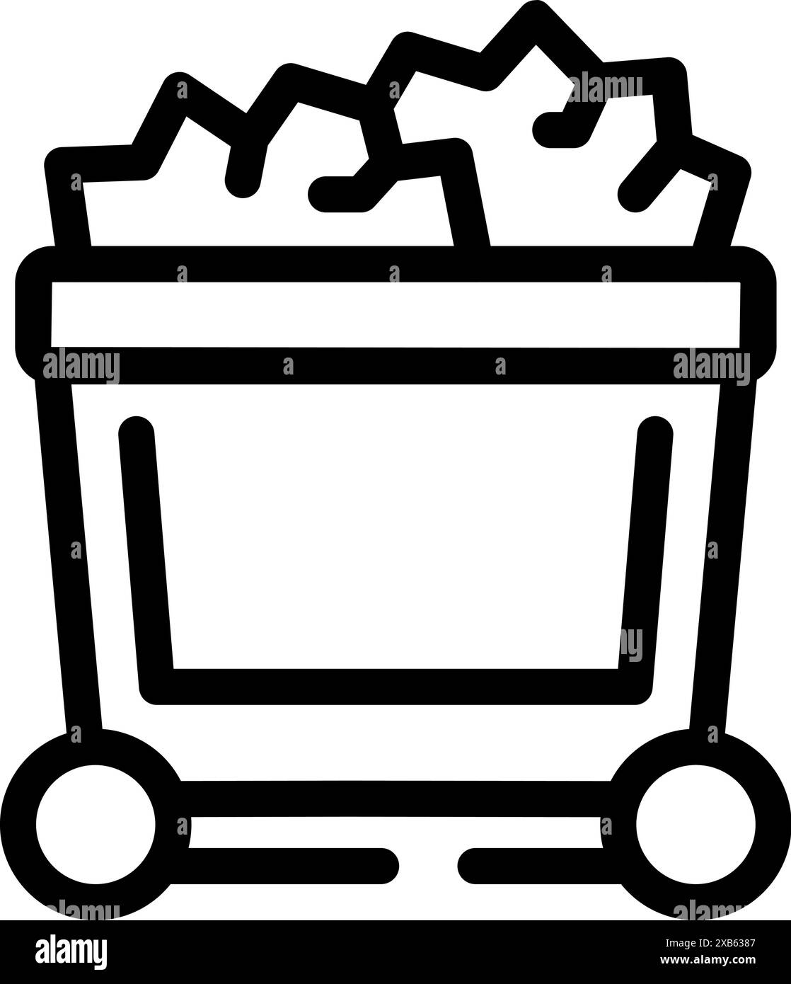 Mining cart full of coal is ready to be emptied after extraction from ...