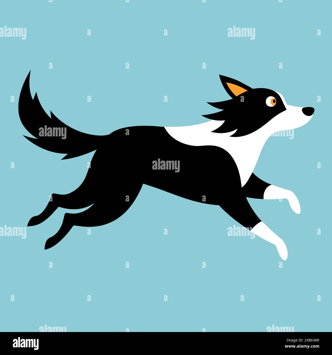 Border Collie Dog flies icon vector illustration. AI generated image ...