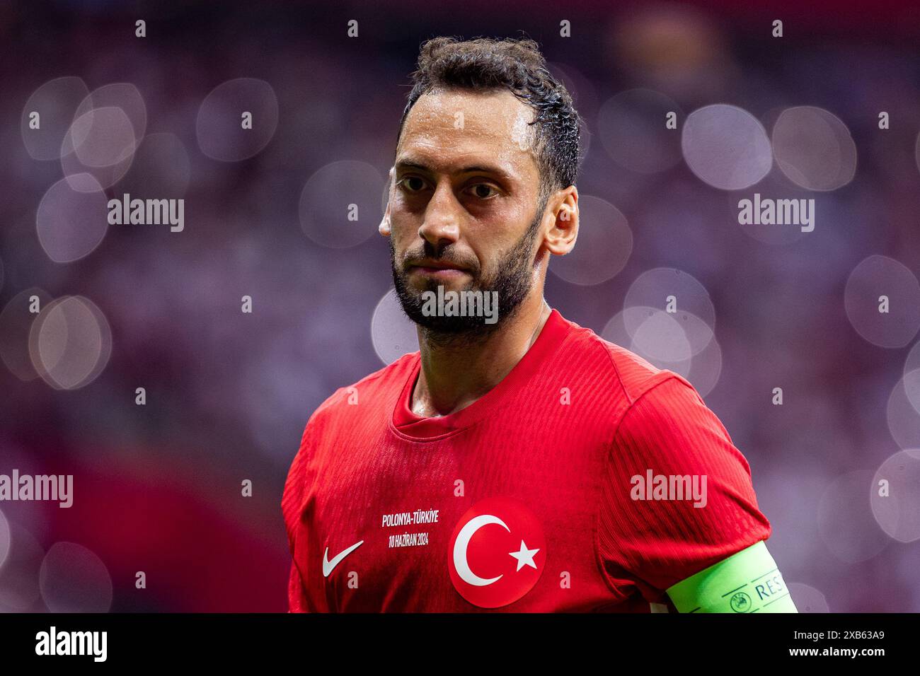 Warsaw, Poland. 10th June, 2024. Hakan Calhanoglu of Turkey seen in action during the friendly ...