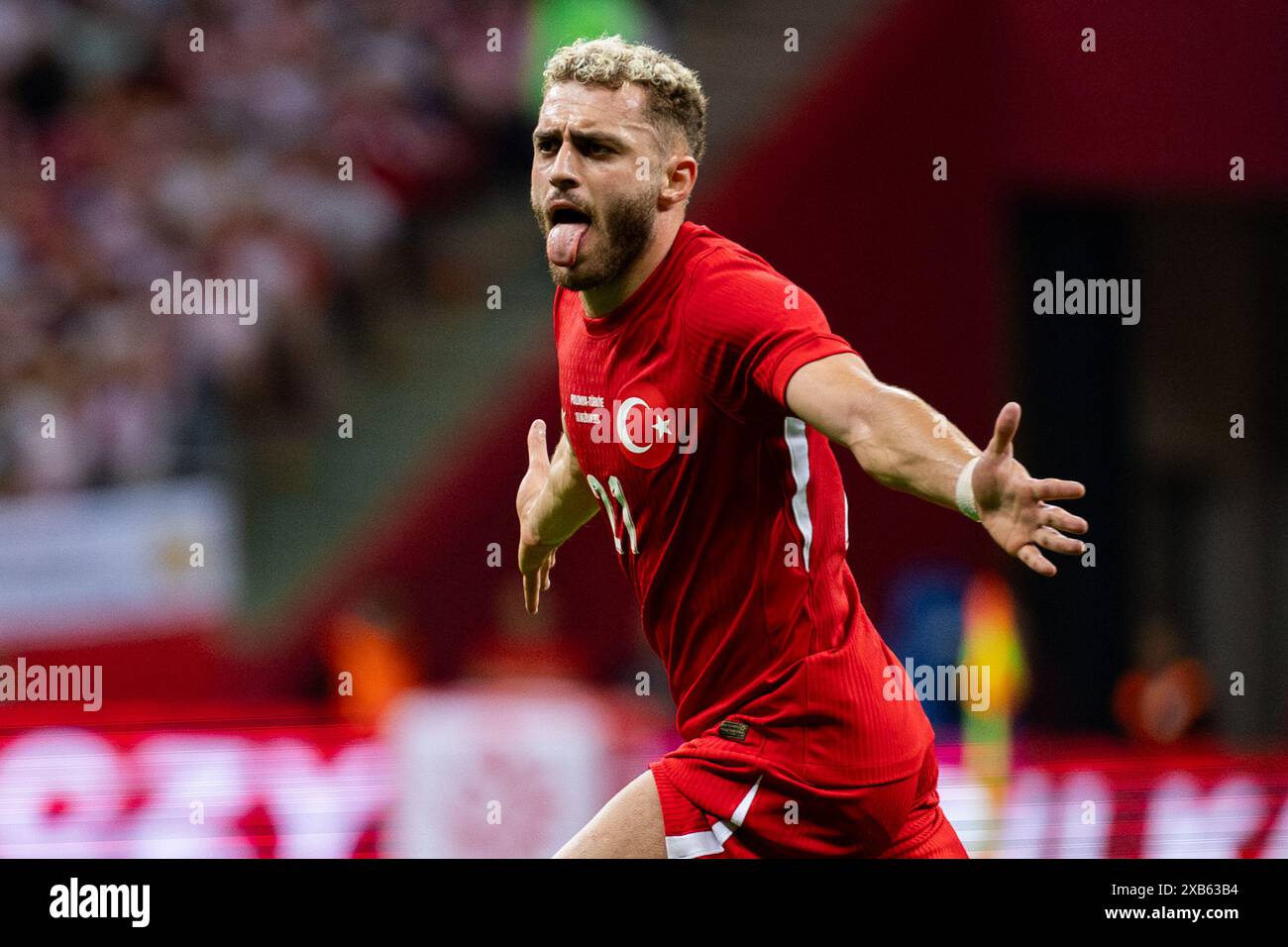 Baris Alper Yilmaz of Turkey celebrates a goal during the friendly ...