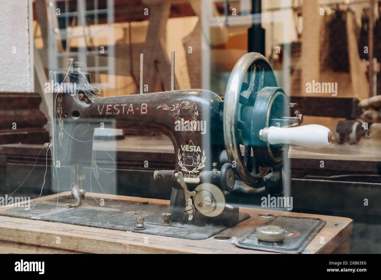 Copenhagen, Denmark - March 13, 2024: Vintage Vesta sewing machine ...