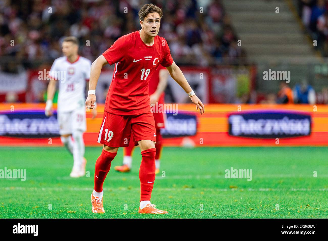 Warsaw, Poland. 10th June, 2024. Kenan Yildiz of Turkey seen in action ...