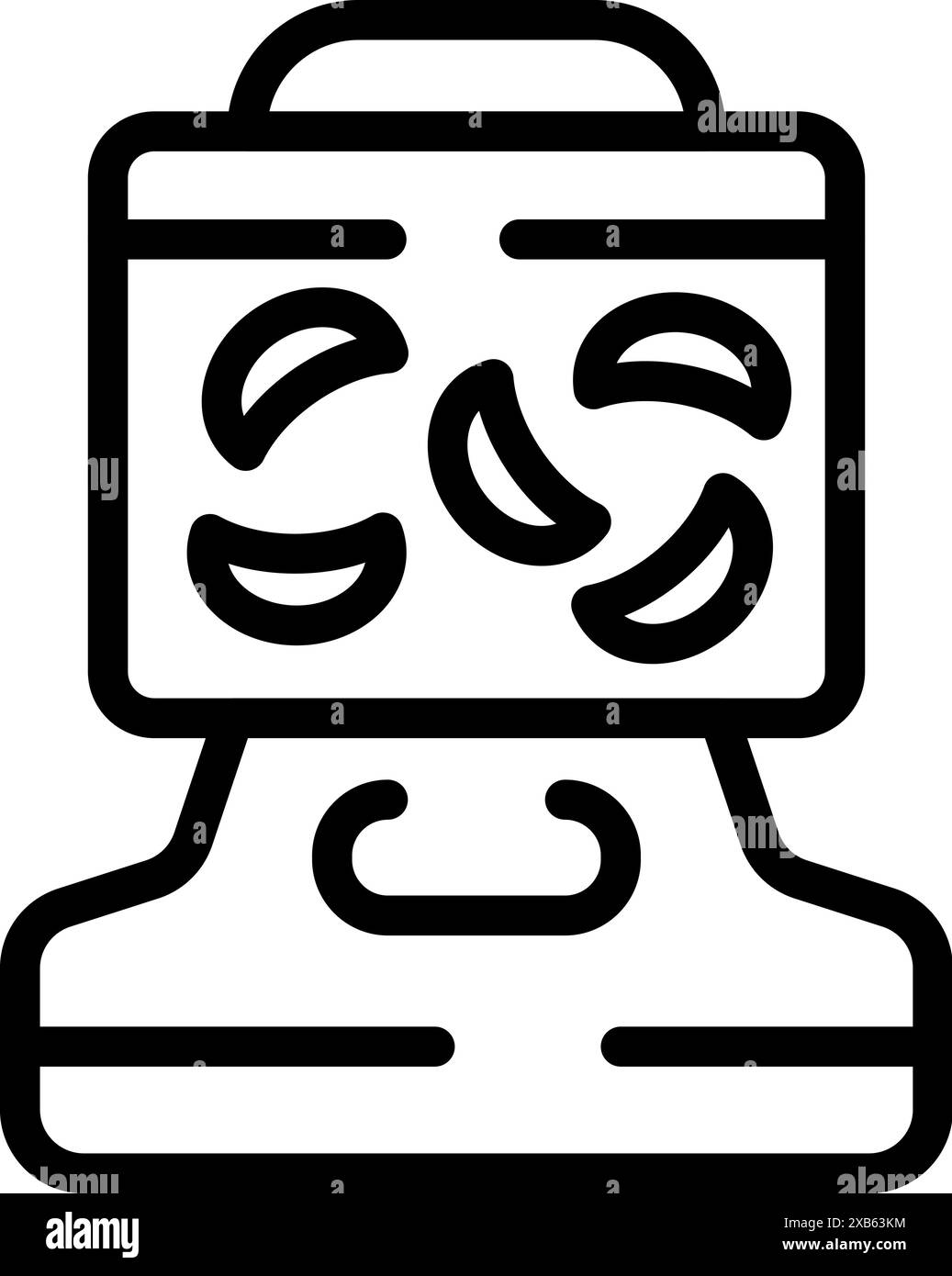 Line art icon of a food dehydrator machine drying sliced garlic cloves ...