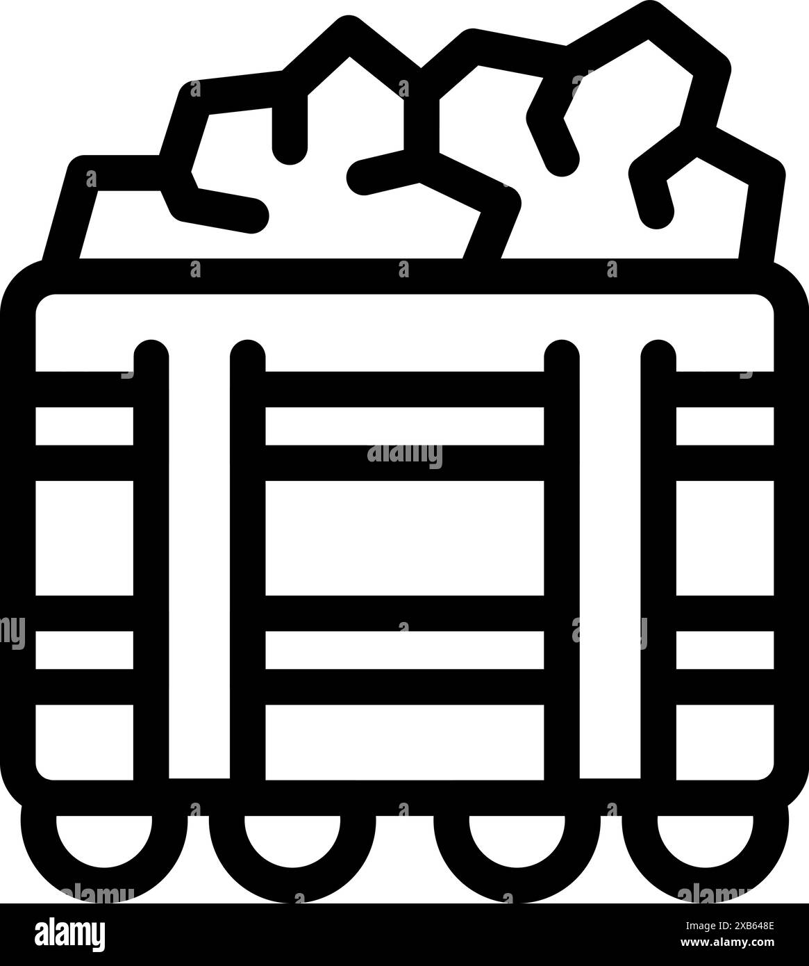 Mining cart full of coal is ready to be transported out of the mine ...