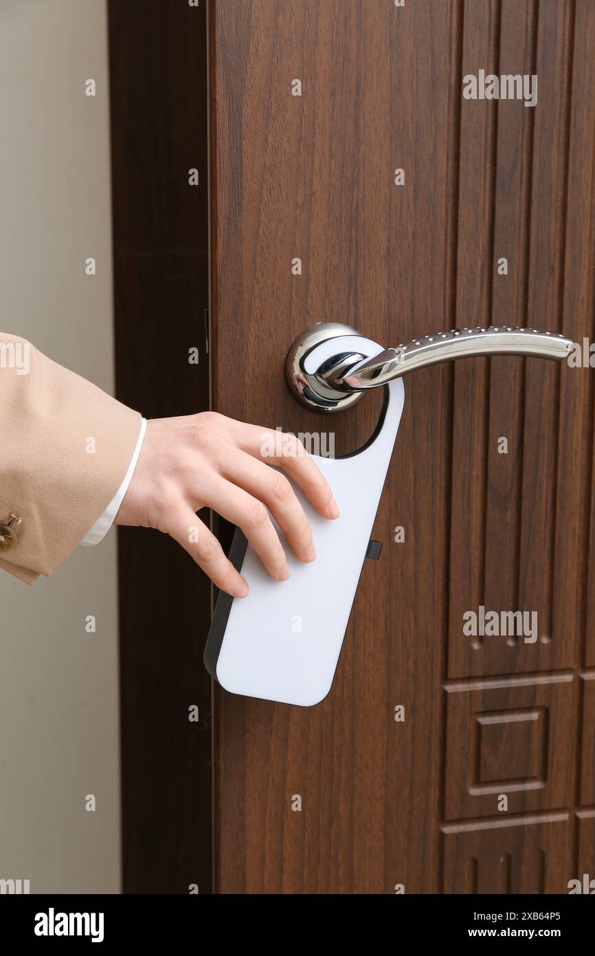 Male door open hotel room hi-res stock photography and images - Alamy
