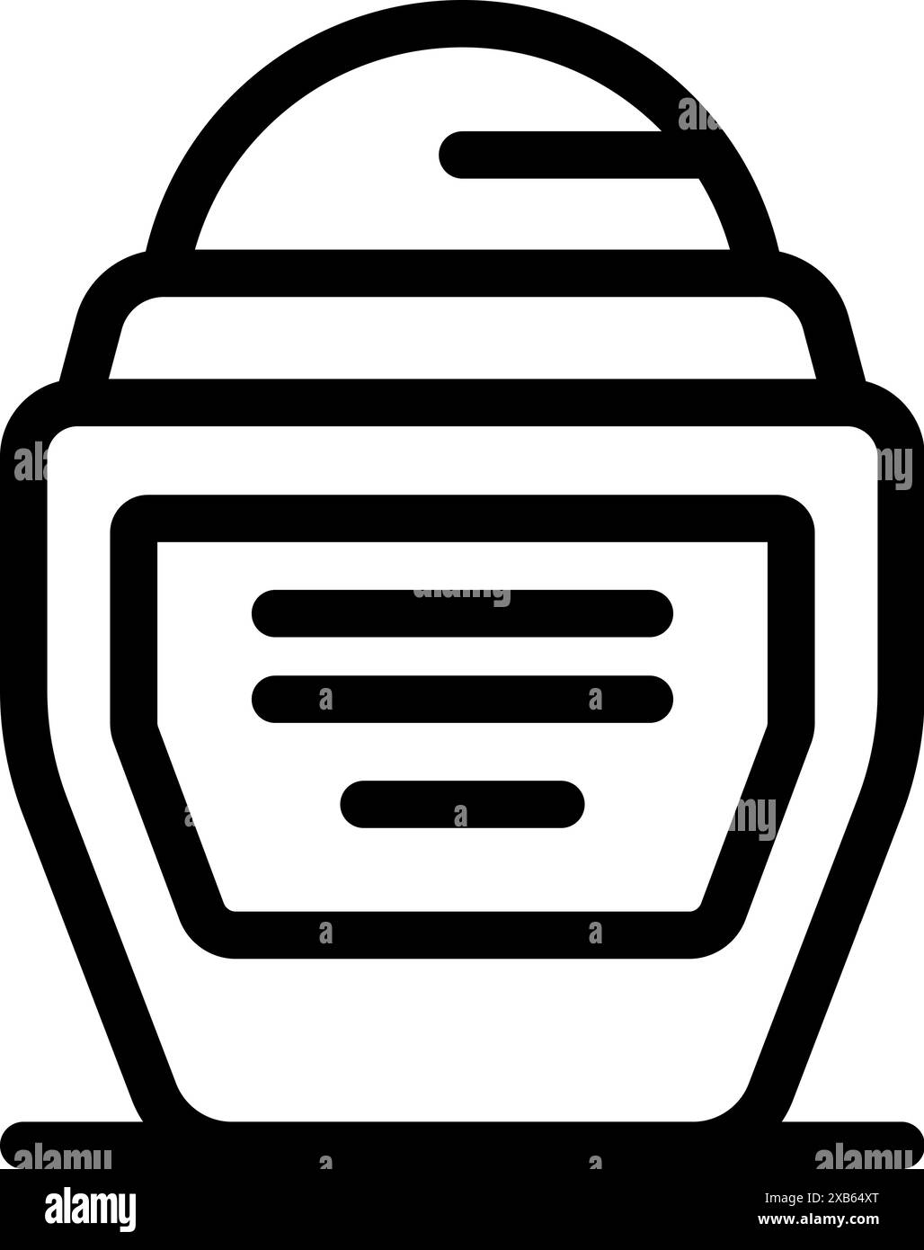 Line drawing of a stick deodorant container with its cap off, ready to ...