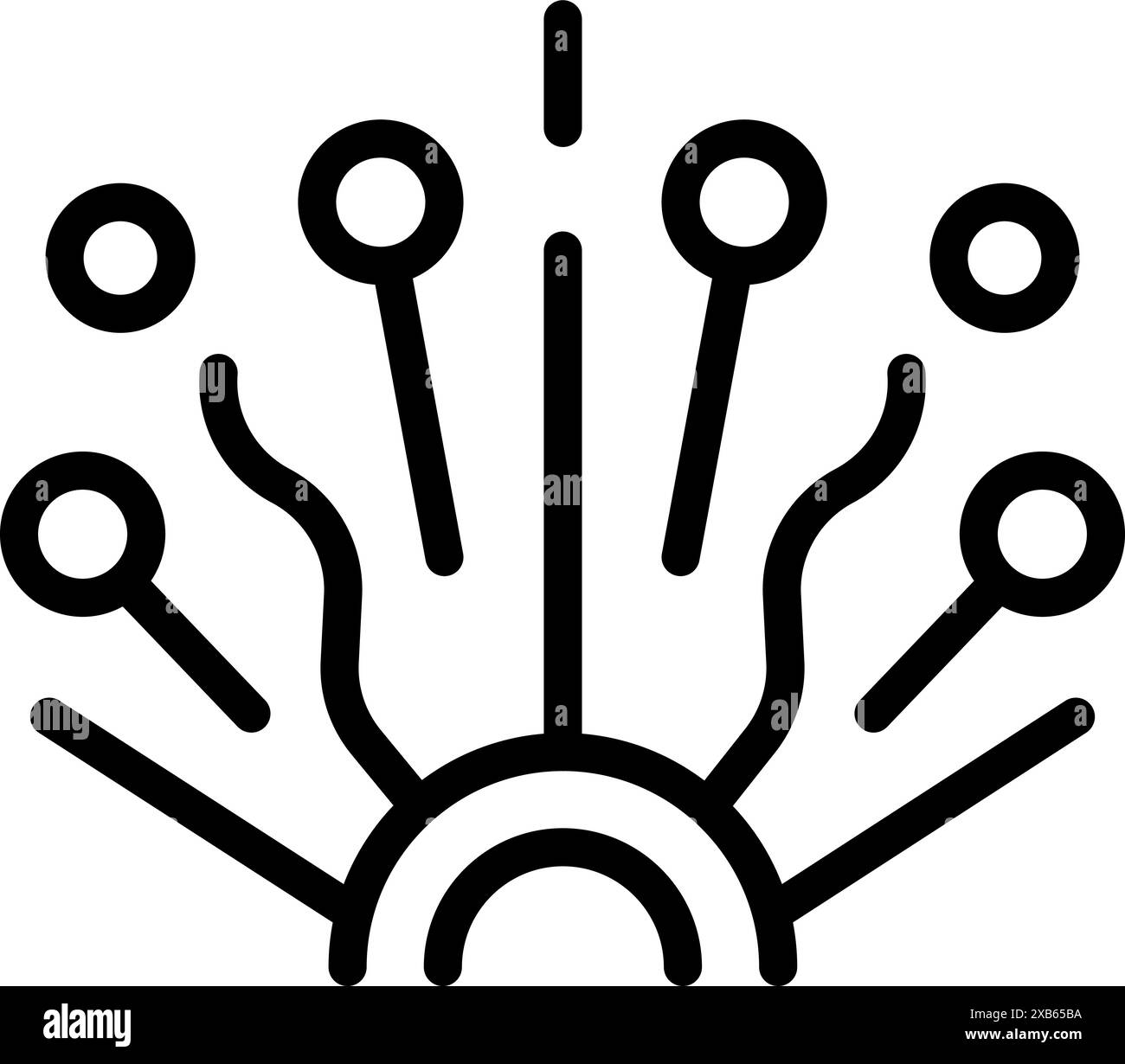 This icon represents a network hub, symbolizing connectivity and data ...