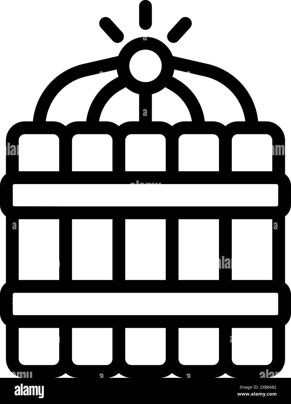 Black and white drawing of a barrel with a light shining through it ...