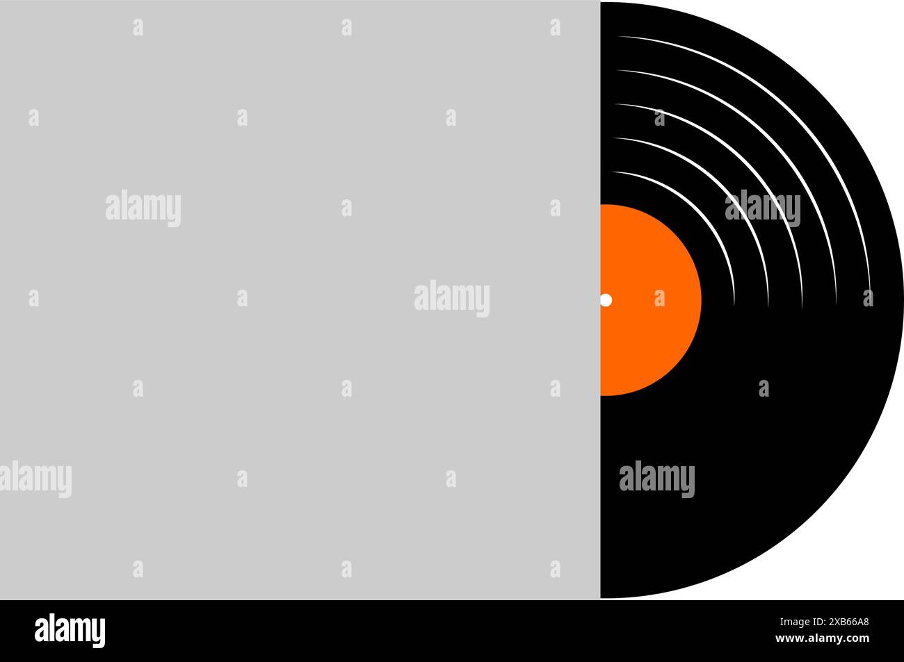 Vinyl record removing from the empty album cover. LP or long play music ...