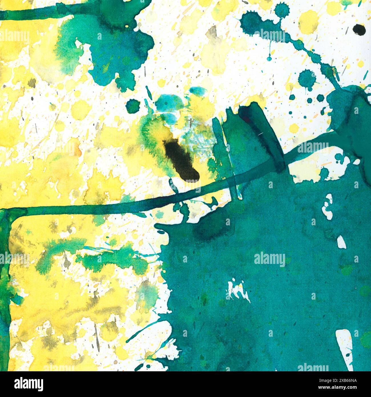 Abstract Watercolor Splash with yellow and green shades, creativity and ...