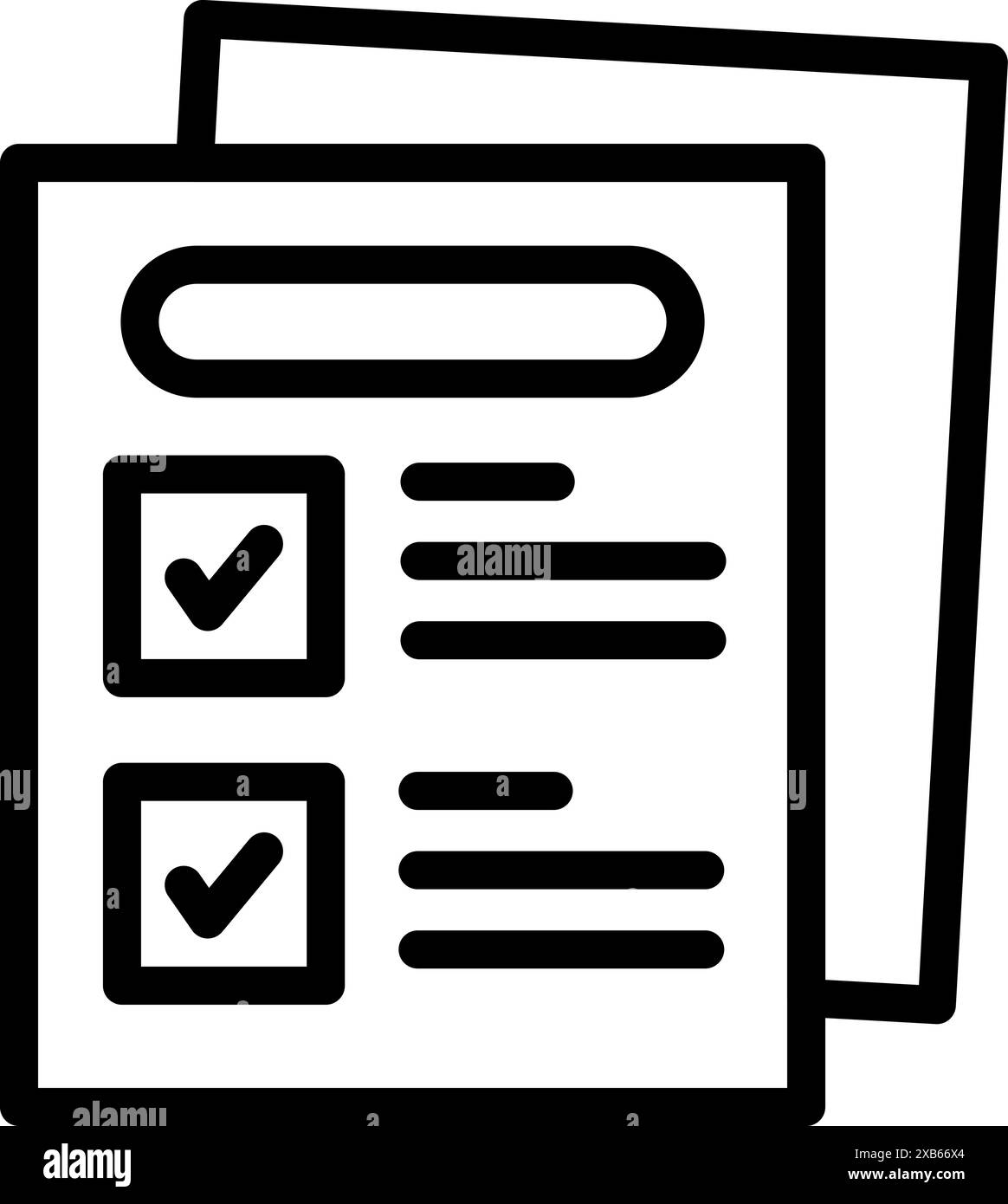 Checklist showing two options with check marks for agreement on paper ...