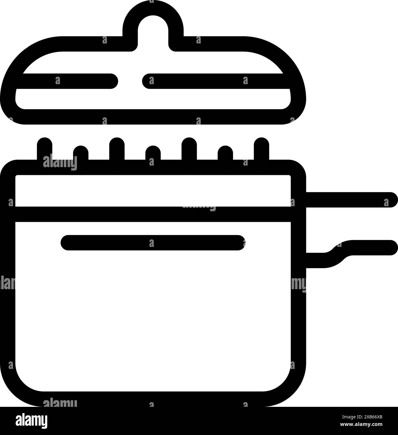 Line art icon of a multicooker steaming food with the lid open Stock ...