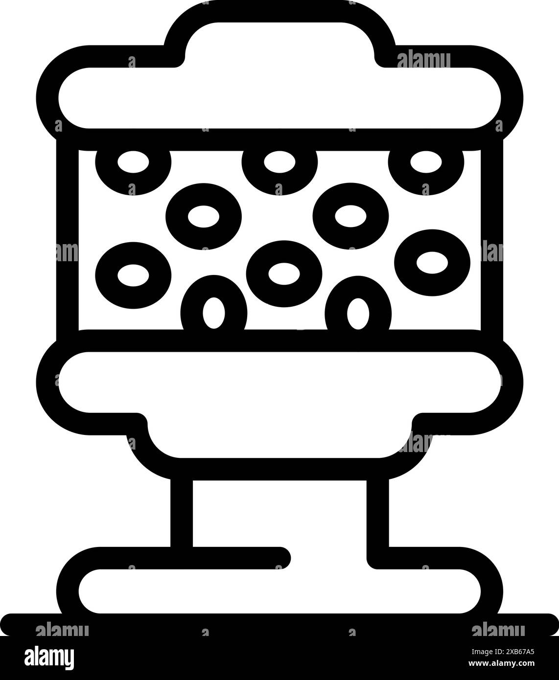 Lottery machine is standing with many white balls inside ready to be ...