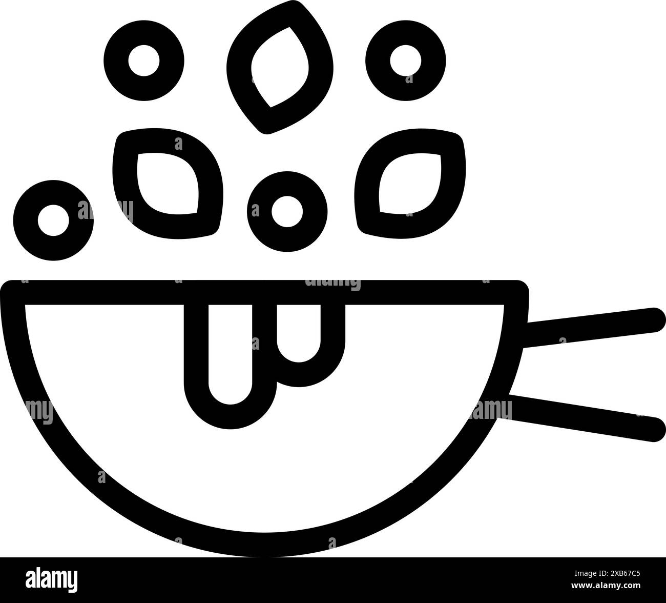 Simple black and white icon of a colander draining water, perfect for ...