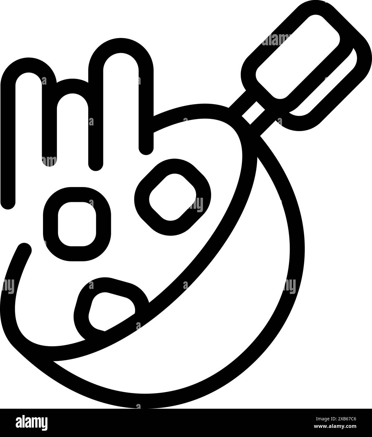 Simple line icon of chopped vegetables being flipped in a wok with a ...