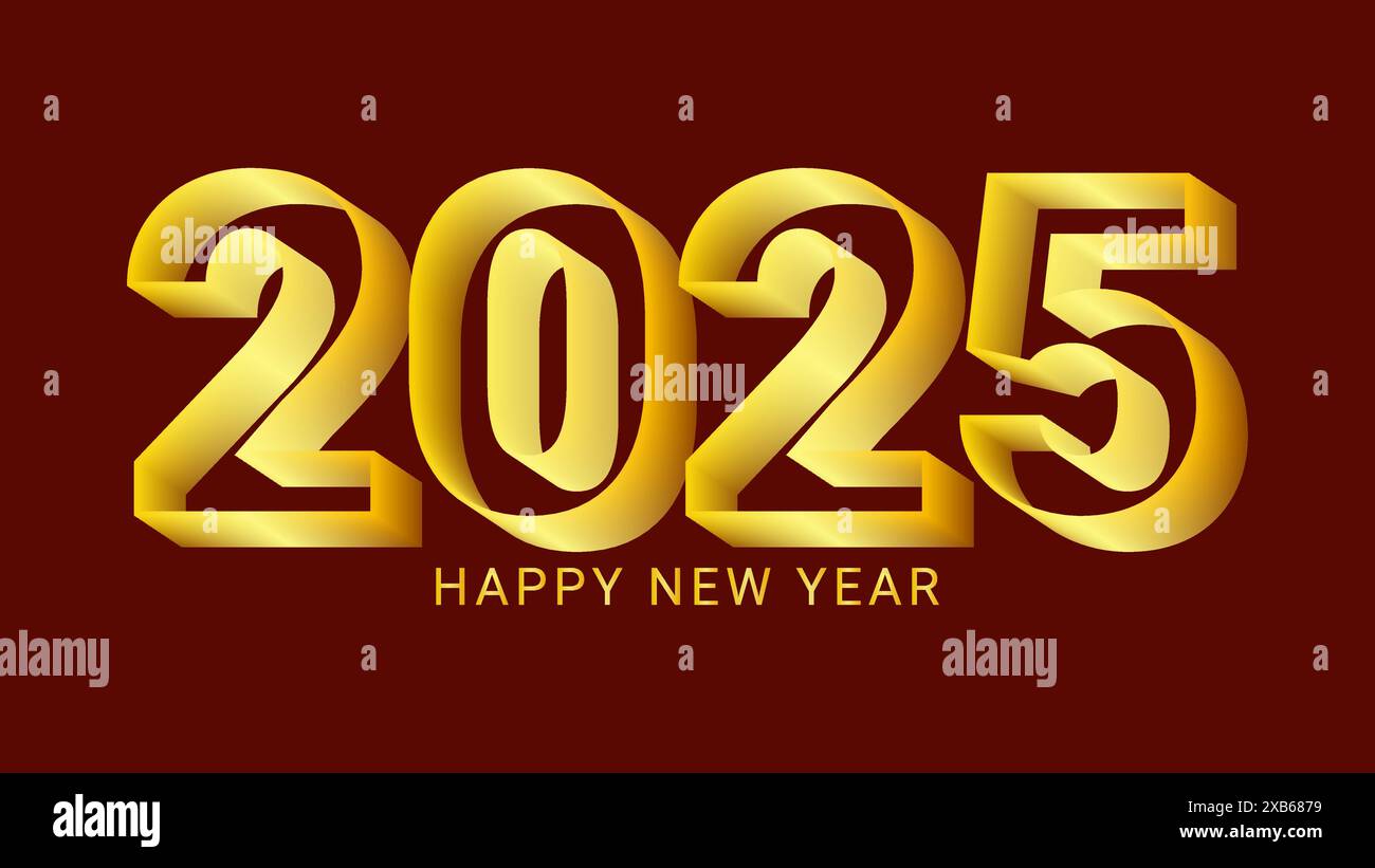 2025 new year asian chinese. Digit design. Happy new year text design ...