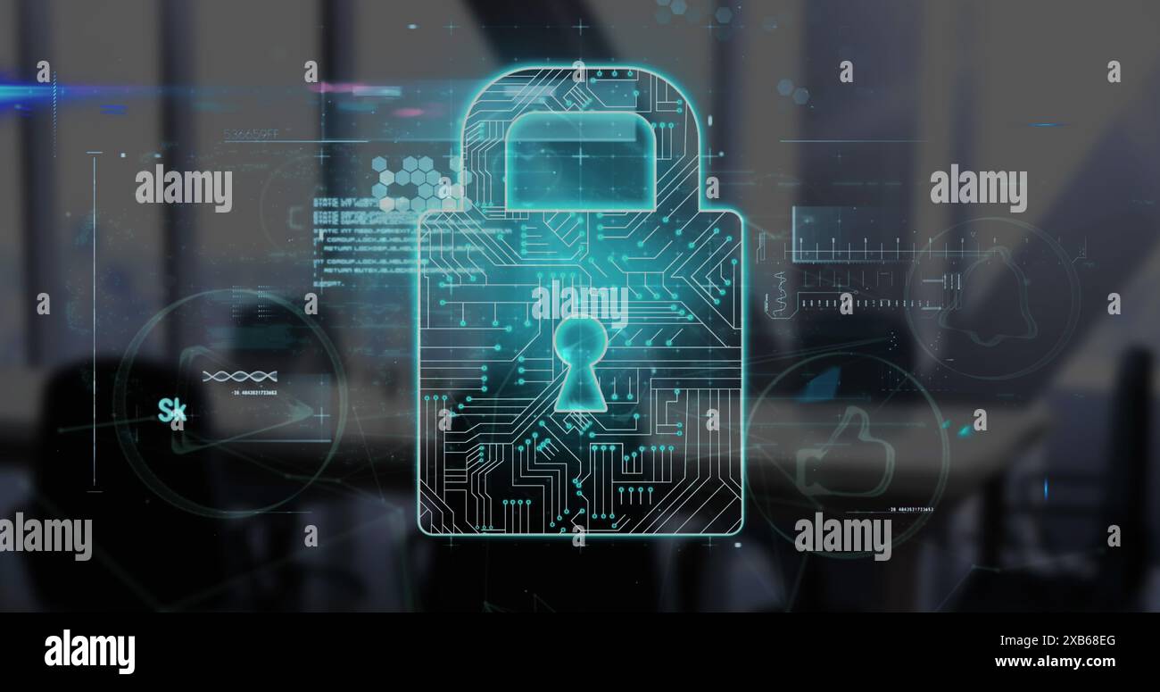 Digital lock circuit patterns in hi-res stock photography and images ...