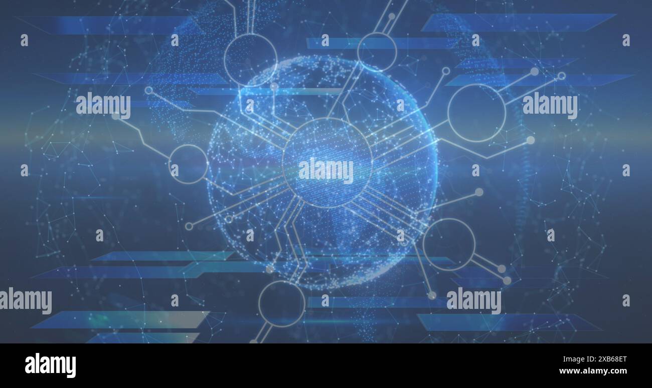 A digital globe with interconnected nodes and lines Stock Photo - Alamy