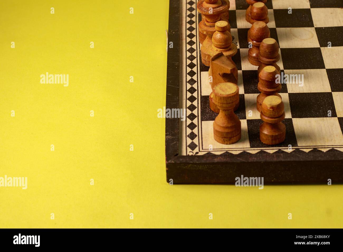 background concept and world chess day, a chess board complete with ...