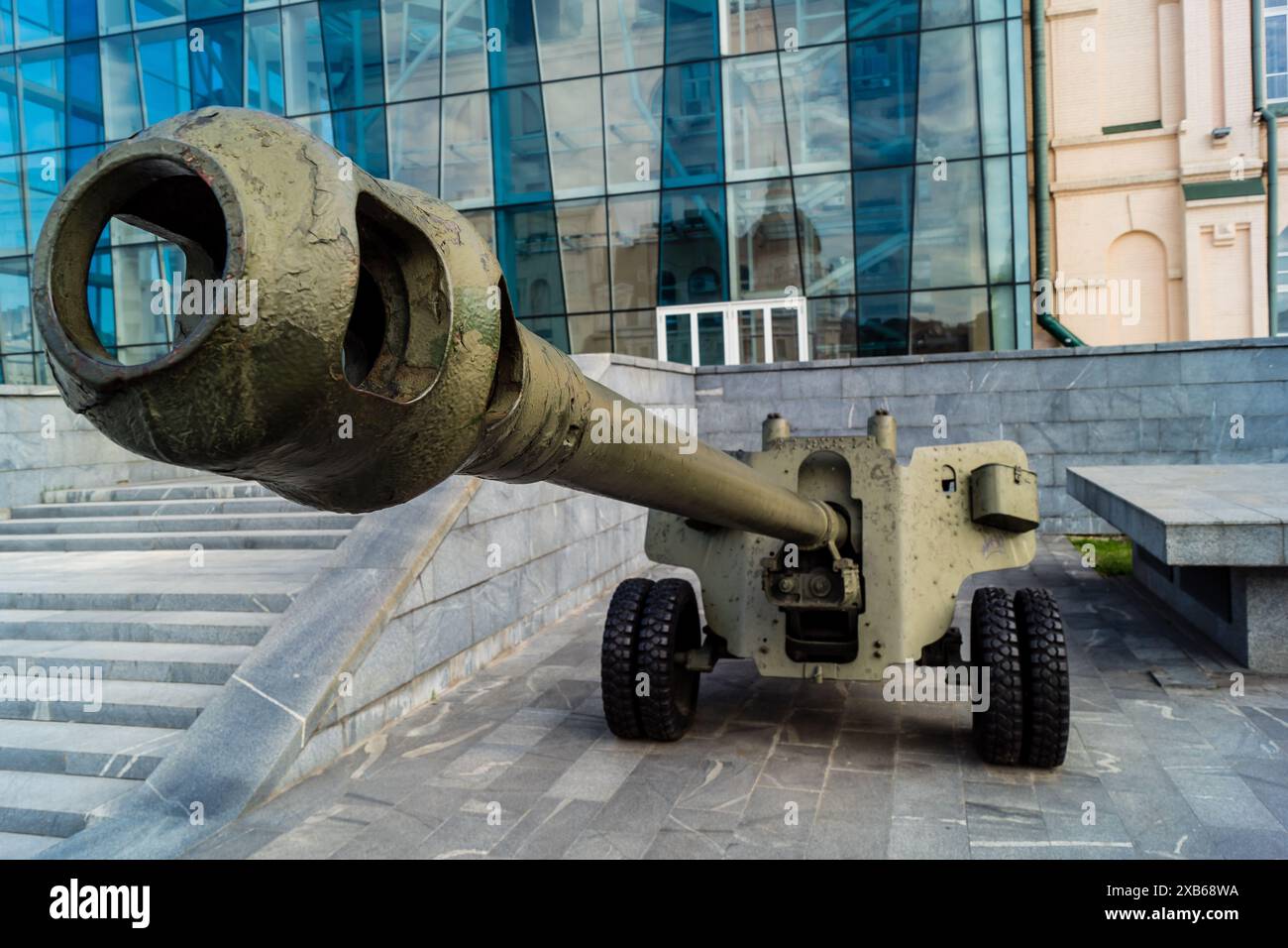 Kharkiv, Ukraine, June 10, 2024 Military monument in downtown Kharkiv ...
