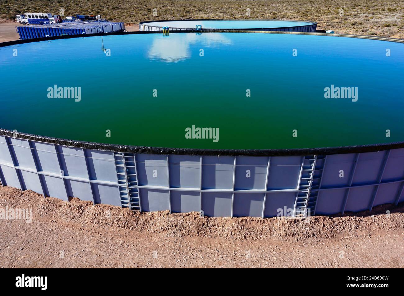 battery of water tanks in reservoir Stock Photo - Alamy