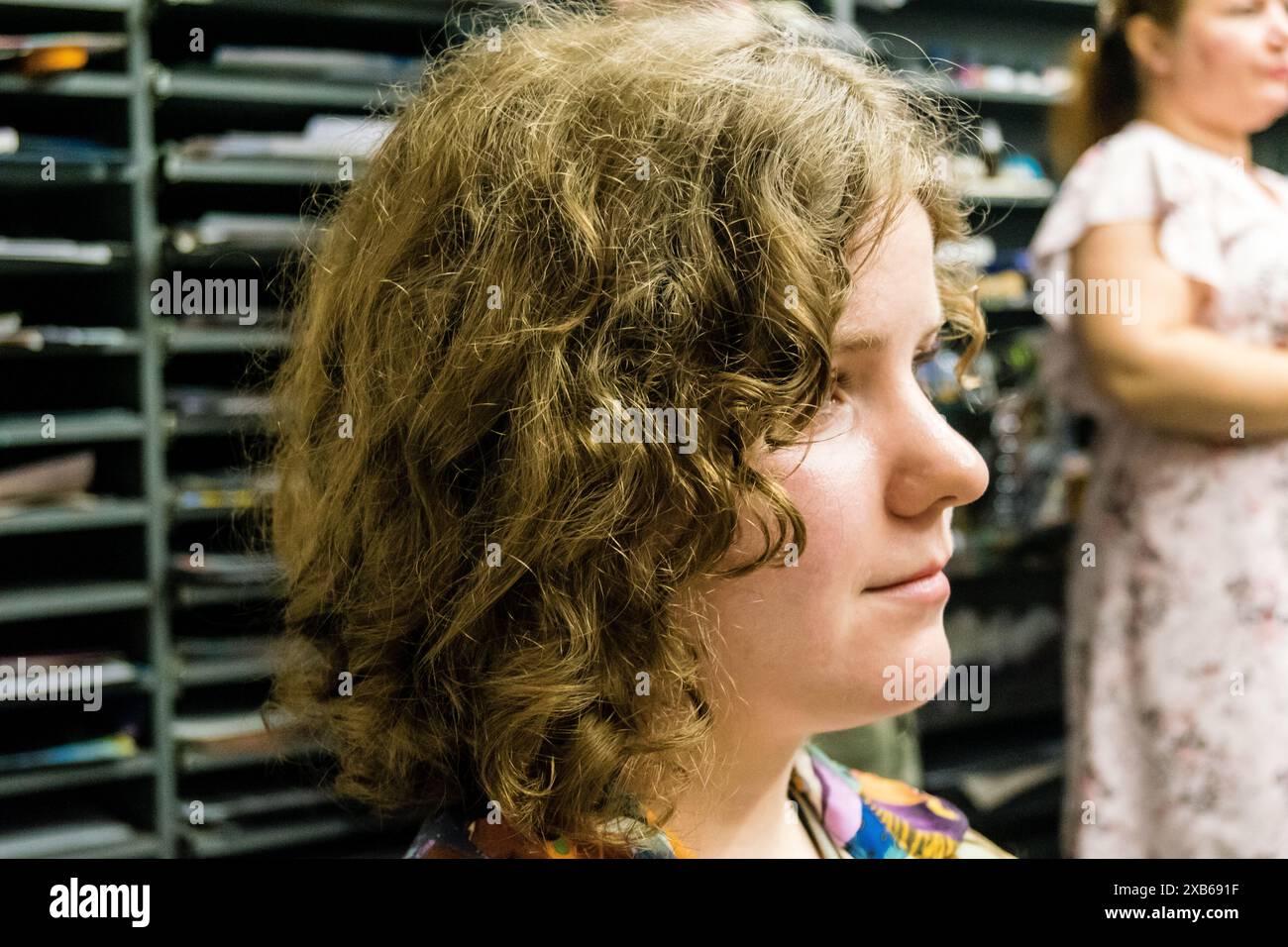 Kharkiv, Ukraine, June 10, 2024 Children attend a music concert of the Ukrainian group "Pyrig ...