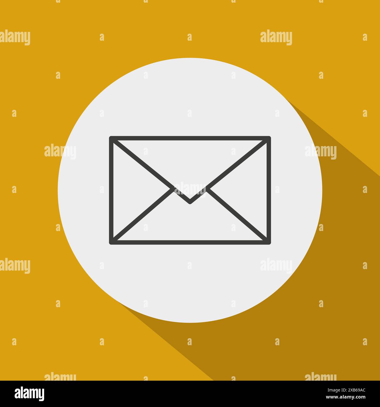 Envelope icon vector. Mail outline symbol. White circle background ...