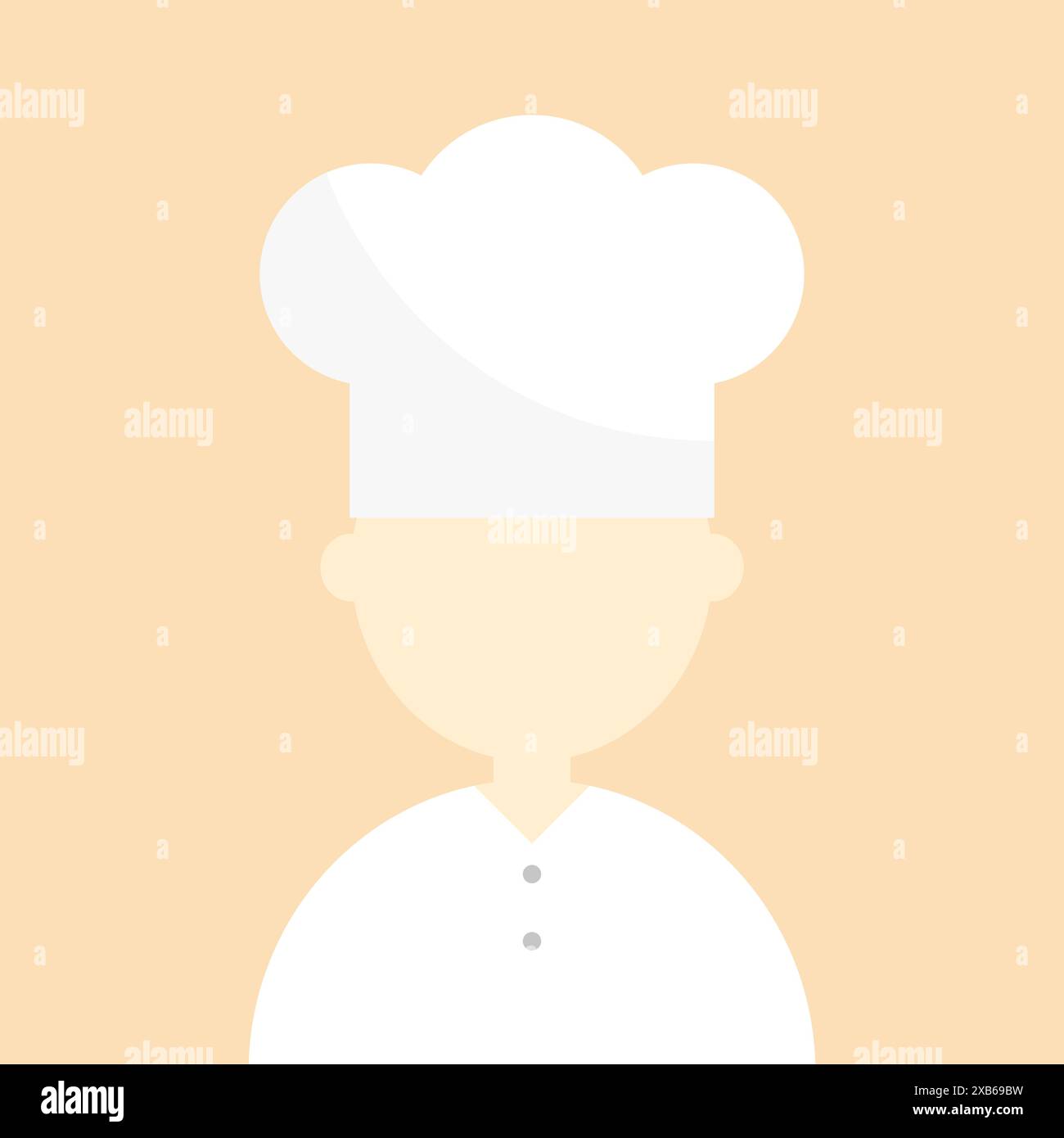 Chef icon. Flat vector design. White hat illustration. Minimalist ...