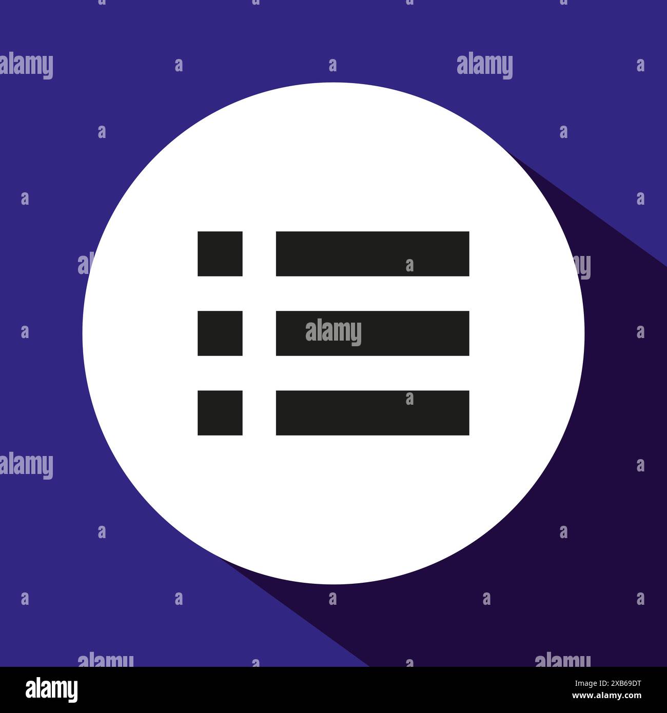 List icon vector. Purple background design. Bullet points symbol ...