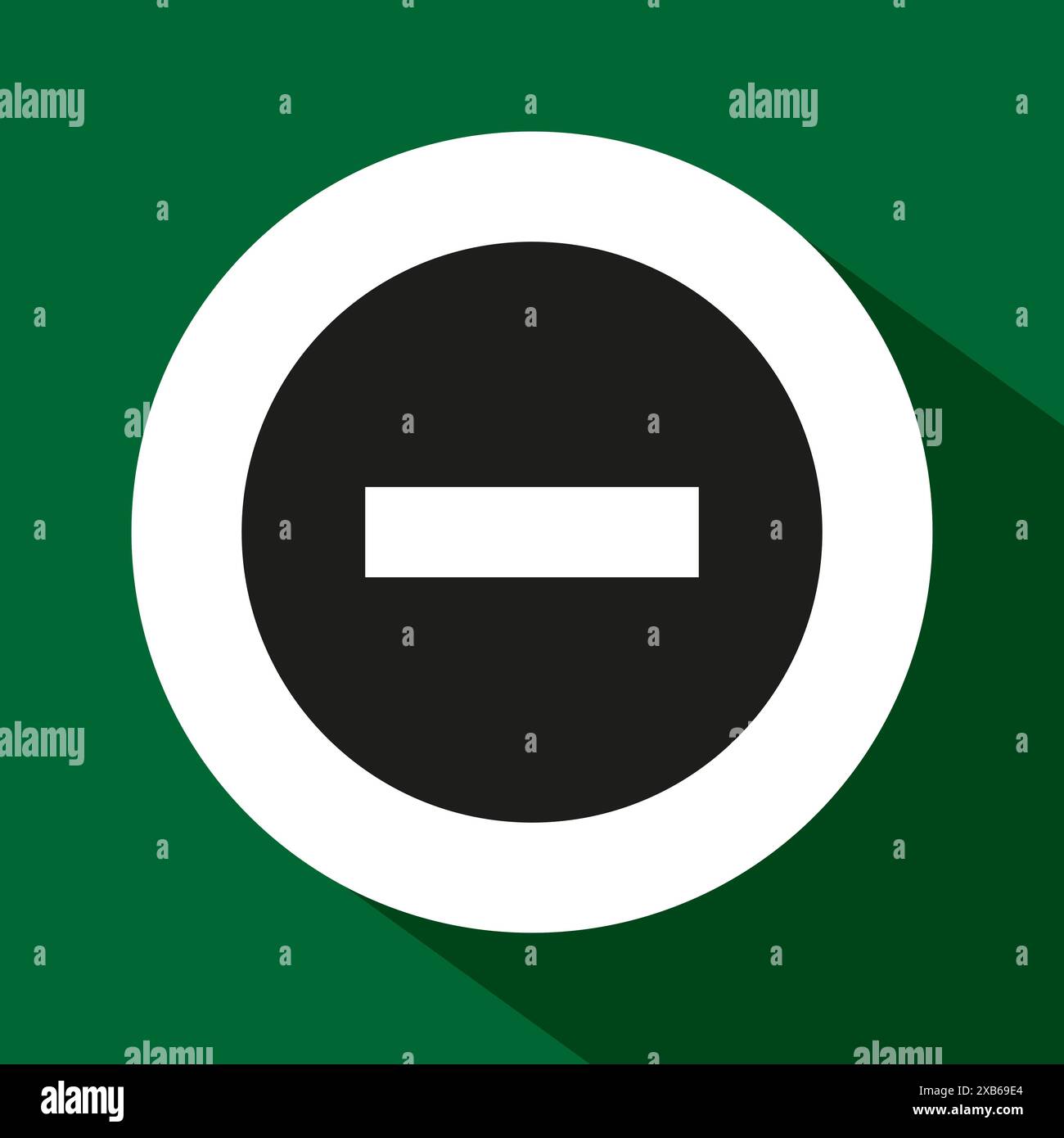 Minus icon vector. Black subtraction symbol. White circle background ...
