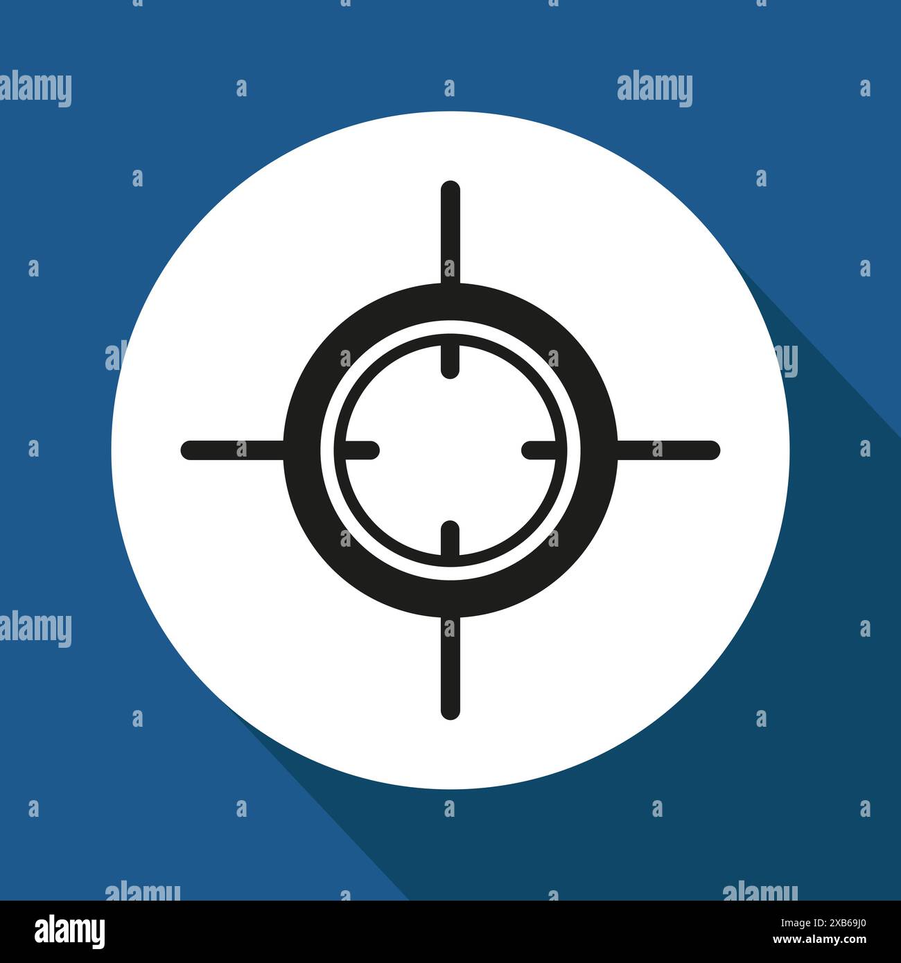 Target icon vector. Black crosshair symbol. White circle background ...