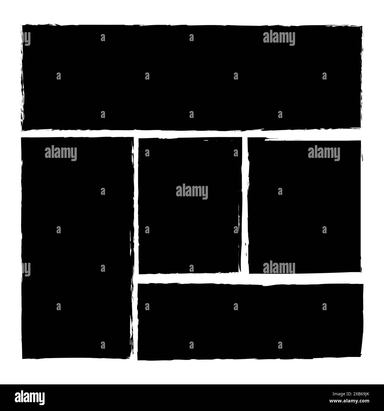 Grunge rectangles vector. Black rough edges. Abstract brush stroke ...