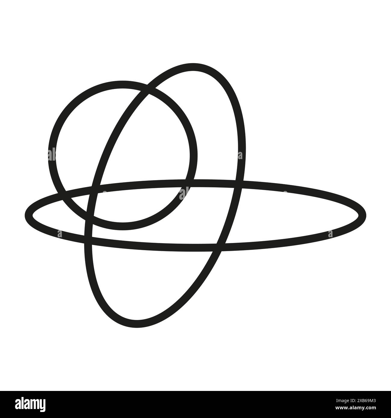 Abstract orbit shape. Black lines. Geometric design. Vector ...