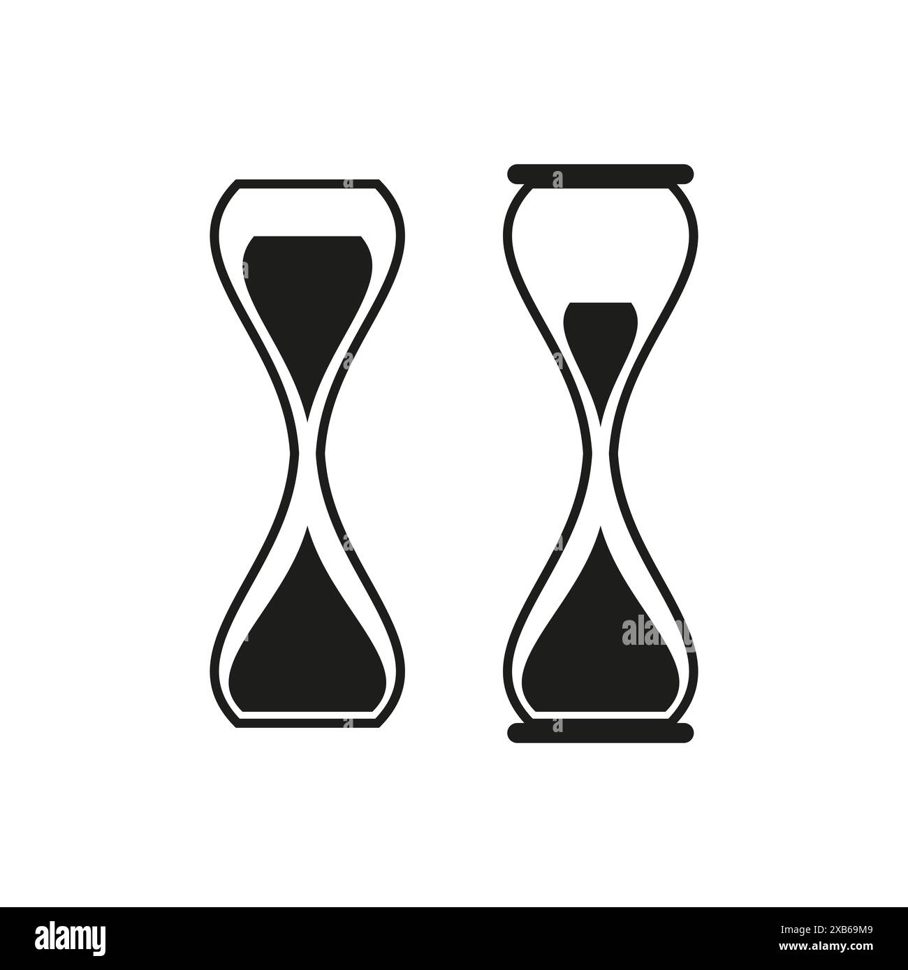 Two Hourglass Icons. Classic Time Concept. Minimalist Vector Art Stock ...
