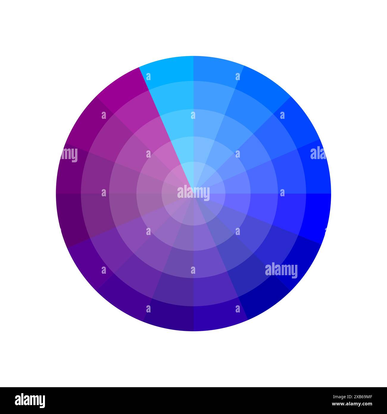 Color wheel vector. Blue and purple hues. Circular gradient design ...