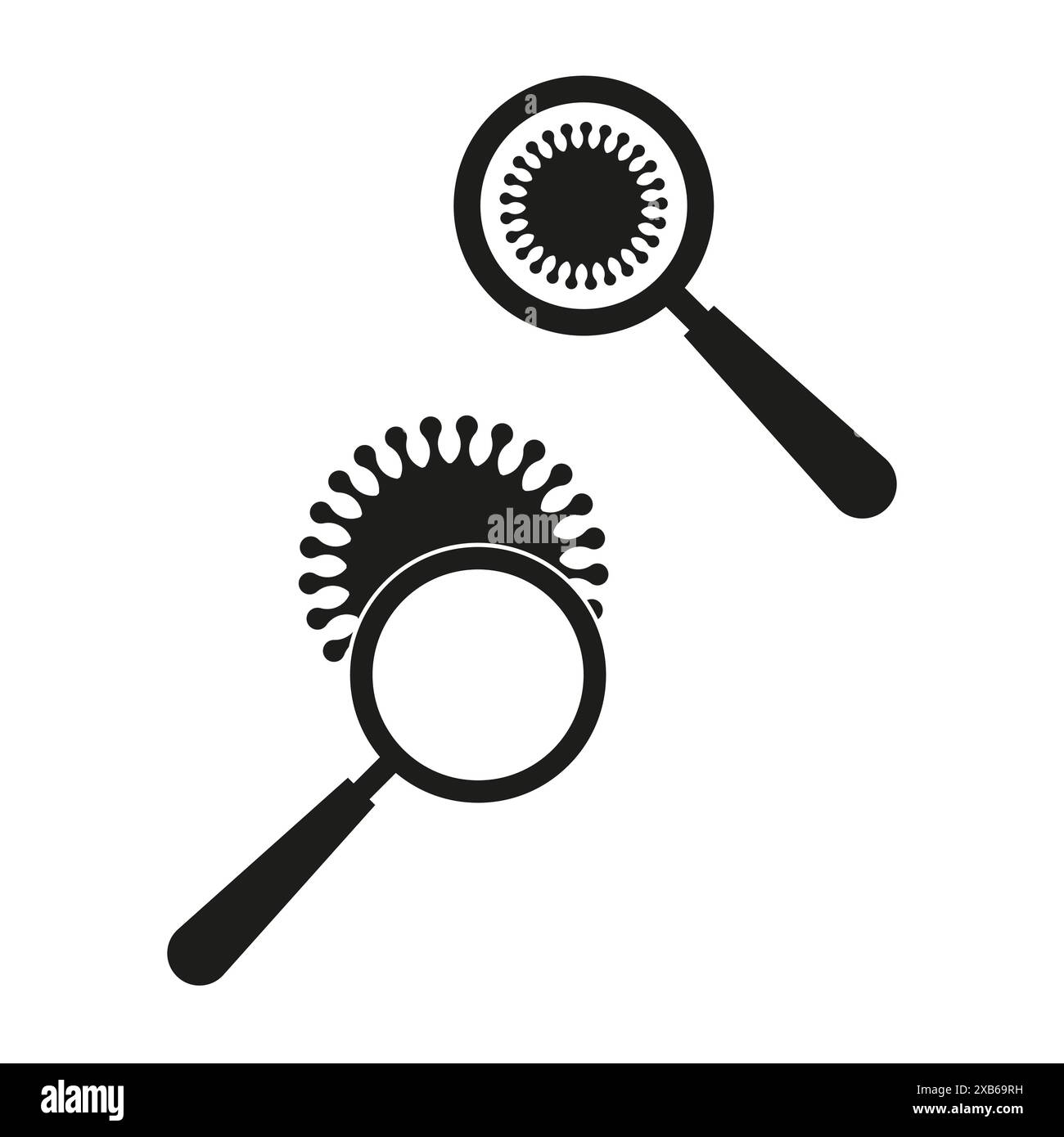 Virus under magnifier vector. Magnifying glass icons. Microbiology ...