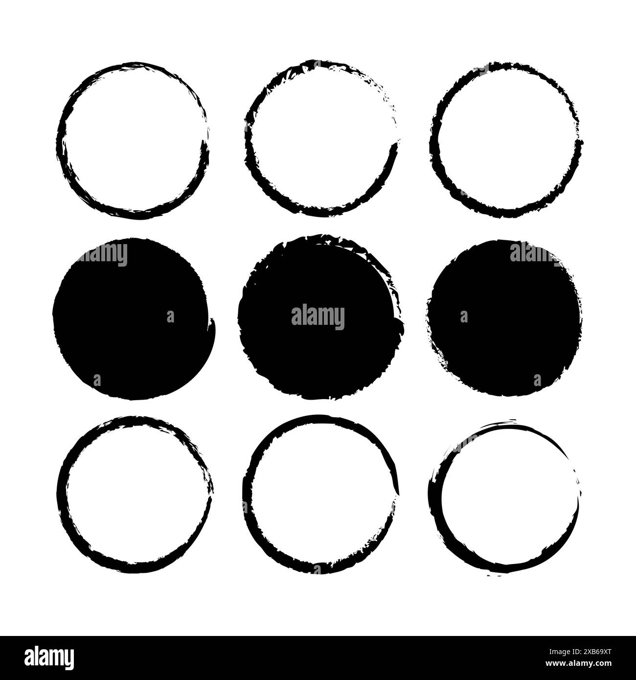 Abstract circle icons rough Black and White Stock Photos & Images - Alamy